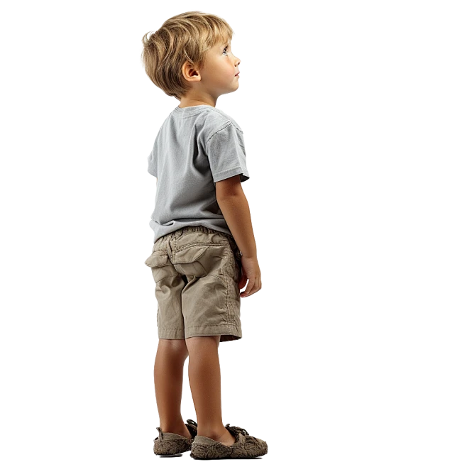 PNG image of a four-year-old European-American boy, one-fourth profile ...