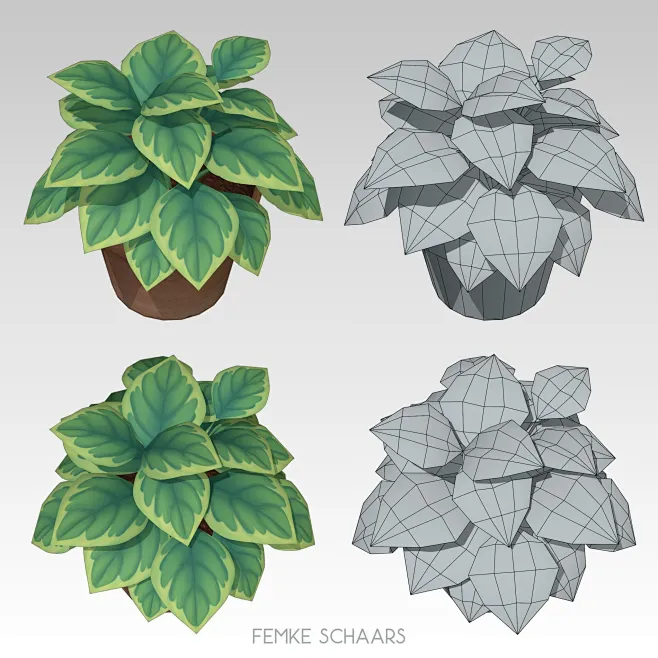 Low-Poly Stylized Flower Pot Plants Pack | 3D model : Model available ...
