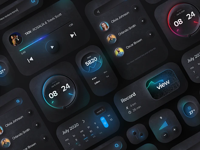 UI Components uidesign widget components uikit textures skeumorphic ...