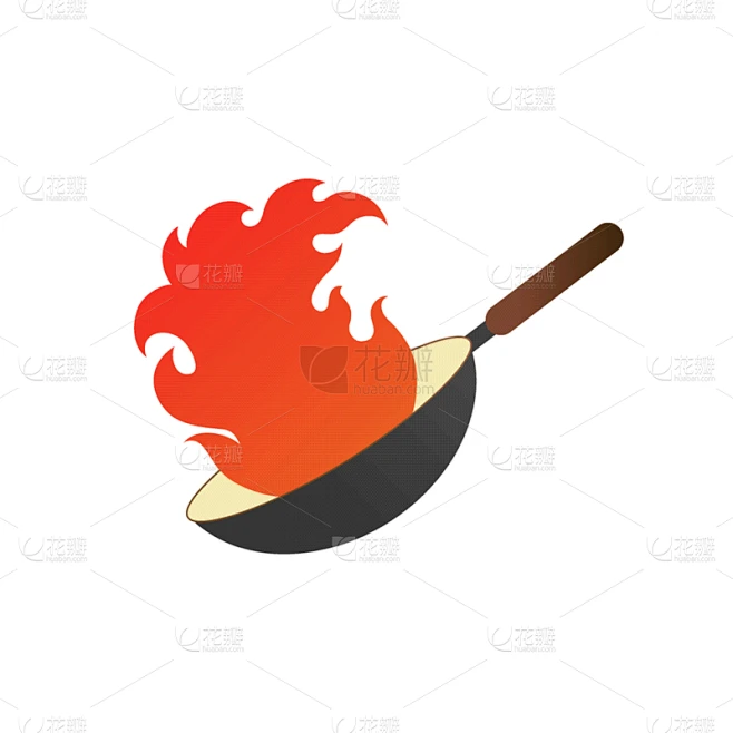 pan with fire wok logo with图片_logo图片素材-花瓣网