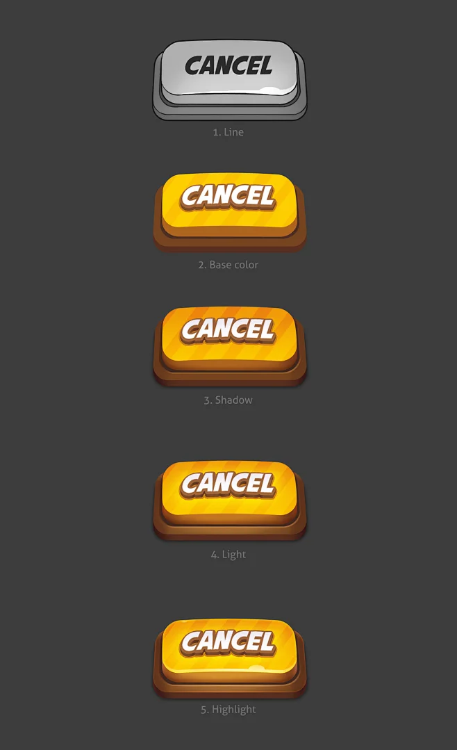 button UI ux game button design tutorial game button gaem ui-花瓣网