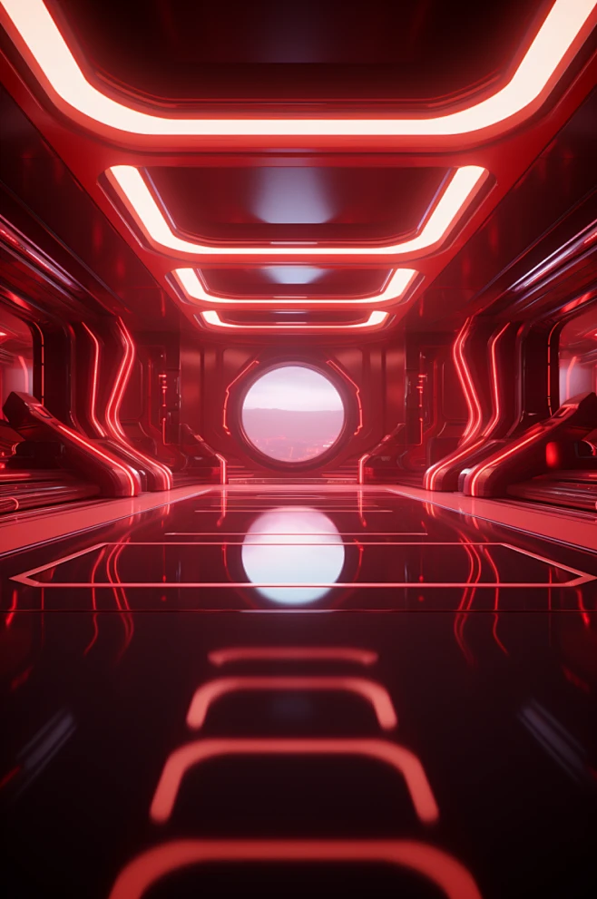 AI数字艺术C4D科幻科技空间背景图-花瓣网