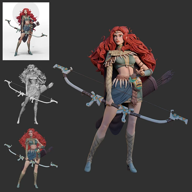 Tribal Princess 2D to 3D-花瓣网