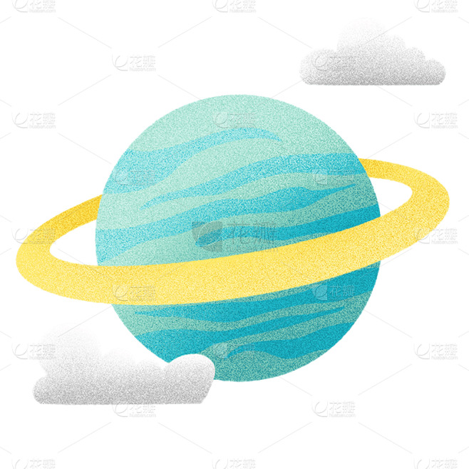 手绘-太空星球天文元素贴纸7
