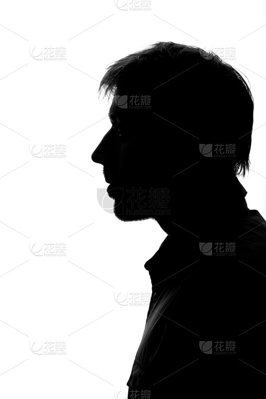 男人,直发,垂直画幅,侧面像,肖像,白人,黑色,男性,仅成年人,头发