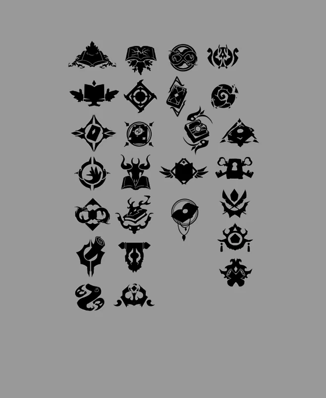 This may contain: an image of different logos and symbols on a gray ...