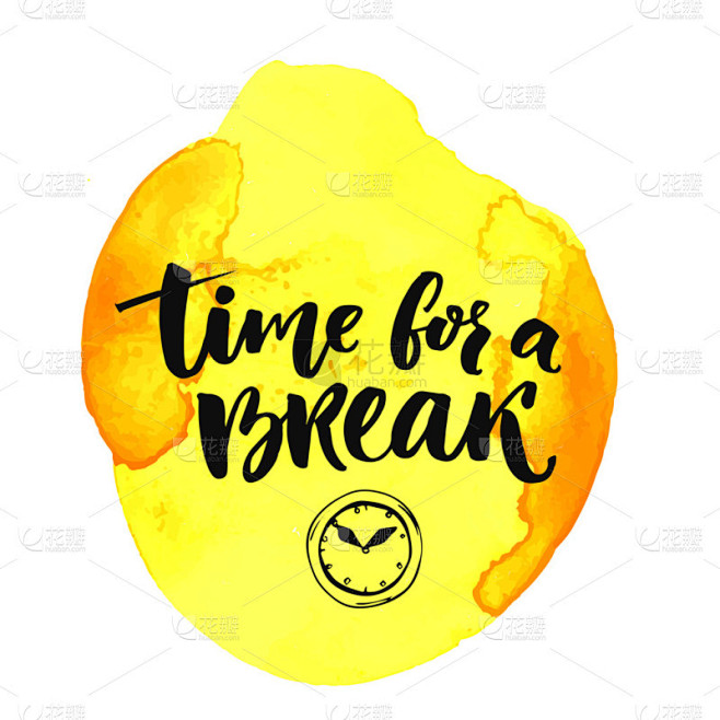 Time for a break text for social media, office pos