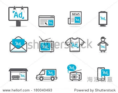 Advertisement icons set 正版图片在线交易平台 - 海洛创意（HelloRF） - 站酷旗下品牌 ...
