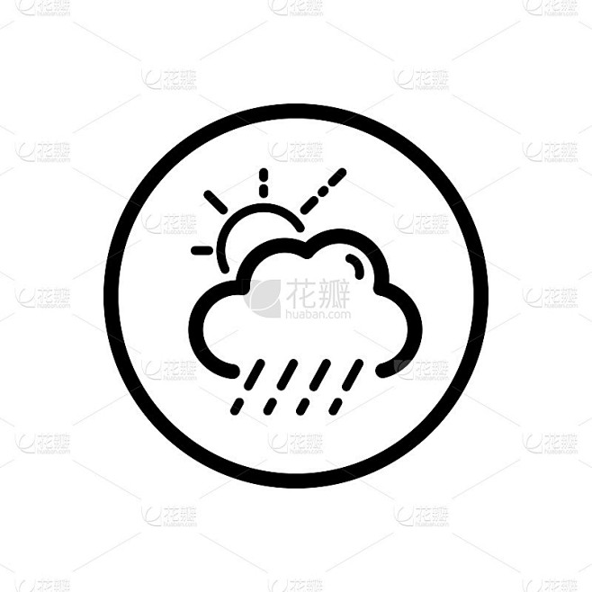 sleet-cloud-and-sun-weather-icon-in-a-circle-is