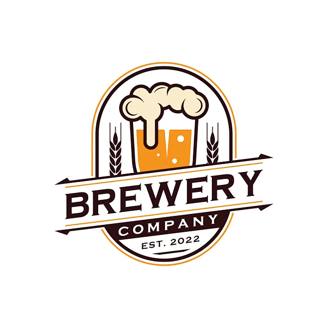 Premium Brewery Beer Vintage Logo-花瓣网