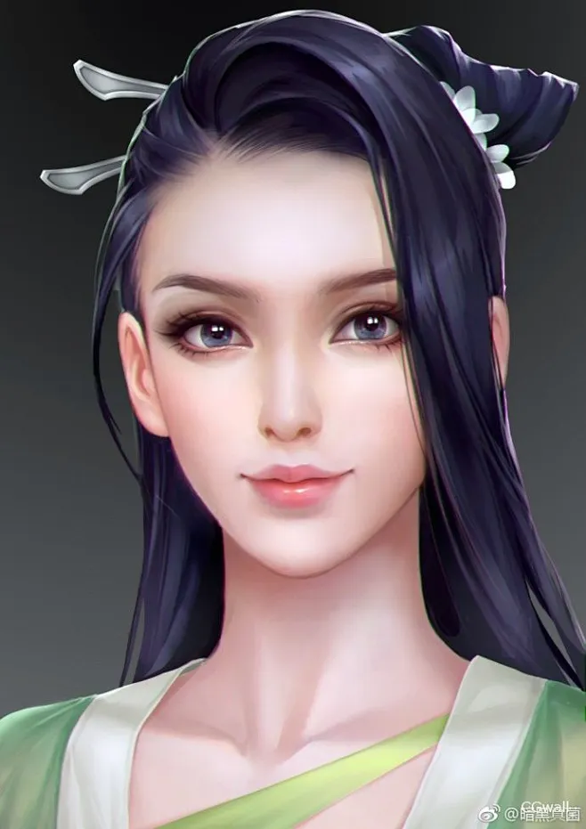 CGwall游戏原画网站_美女头像原画优雅头像-花瓣网