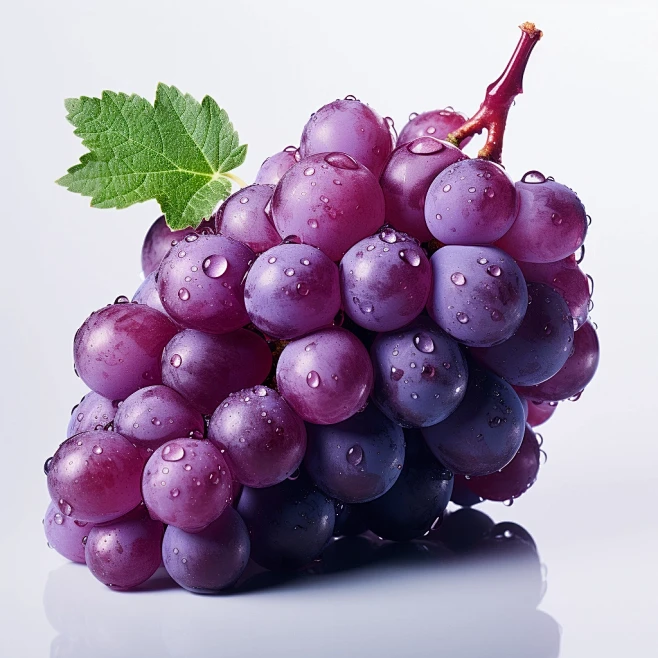 A Grape sits in front of a white background, in the style of nanopunk ...