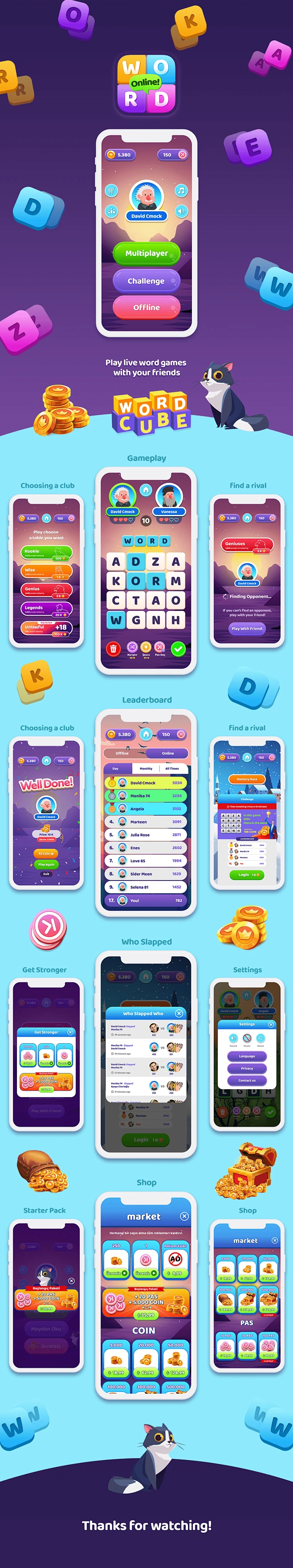 andorid app GUI ios multiplayer game UI/UX user interface ux Wordgame words-花瓣网
