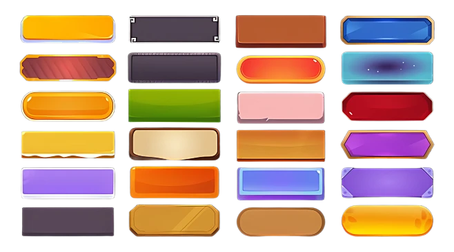 Premium Vector Game buttons set (1)-花瓣网