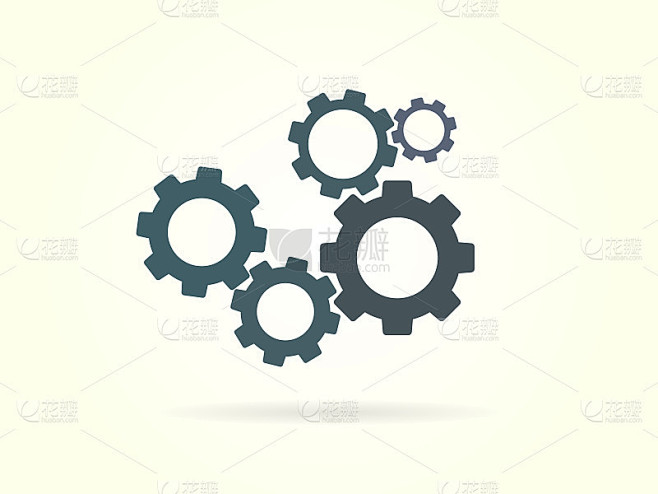 正在进行中的齿轮图标矢量插图
