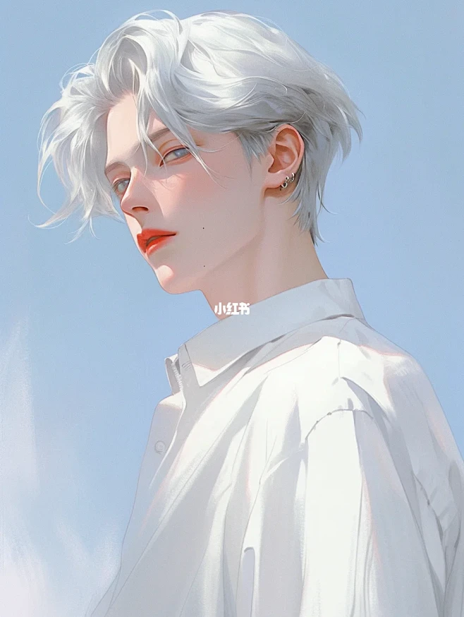 蓝色系男头像-花瓣网