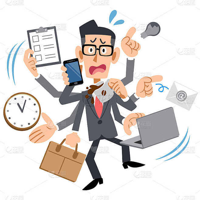 Too busy businessmen wearing glasses