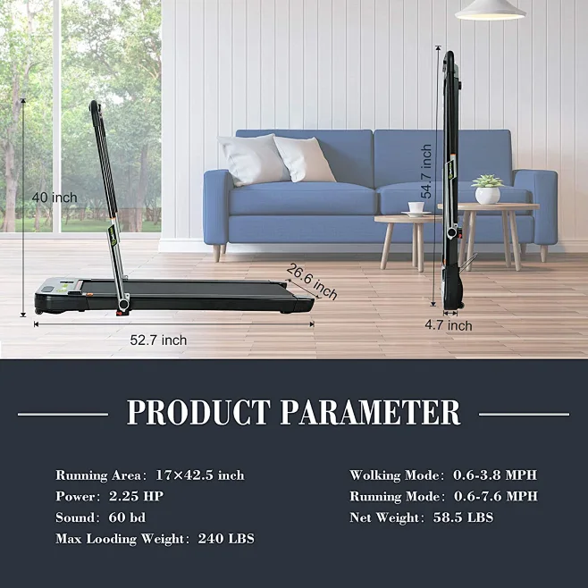 Amazon.com : Real Relax 2 in 1 Under Desk Treadmill, 2.25HP Electric ...