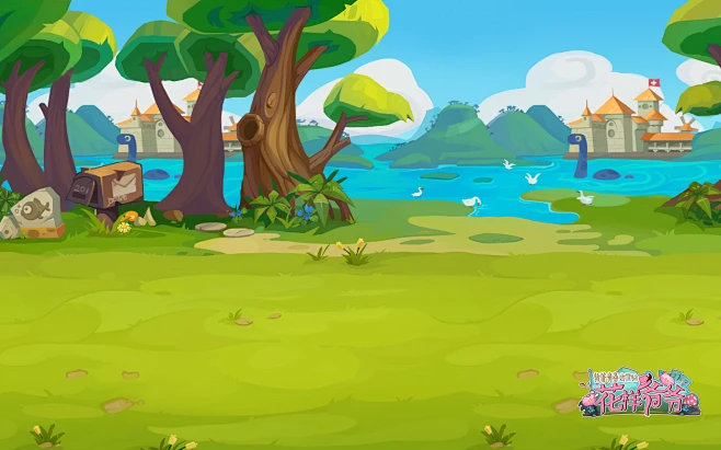 花样爷爷-手机游戏-墨麟集团图片_H 横版气氛场景背景图片素材-花瓣网