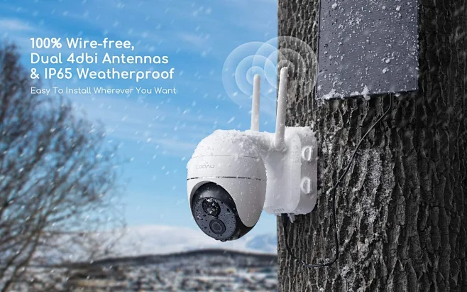 Amazon.com : Security Camera Outdoor, Wireless WiFi 360° Pan Tilt Zoom ...