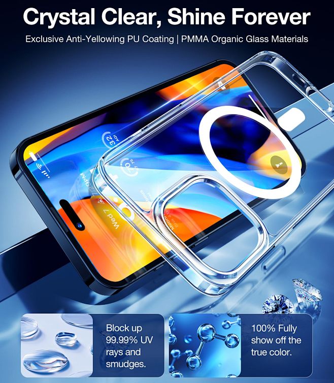 Amazon.com: TORRAS for iPhone 15 Pro Max Case Magnetic Clear Ultra ...