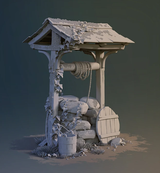 Old well - CG Modeling-花瓣网