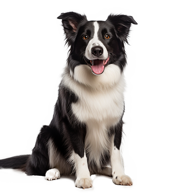 zpp1988_A_Border_collie_dog_sitting_on_the_ground_happily_with ...