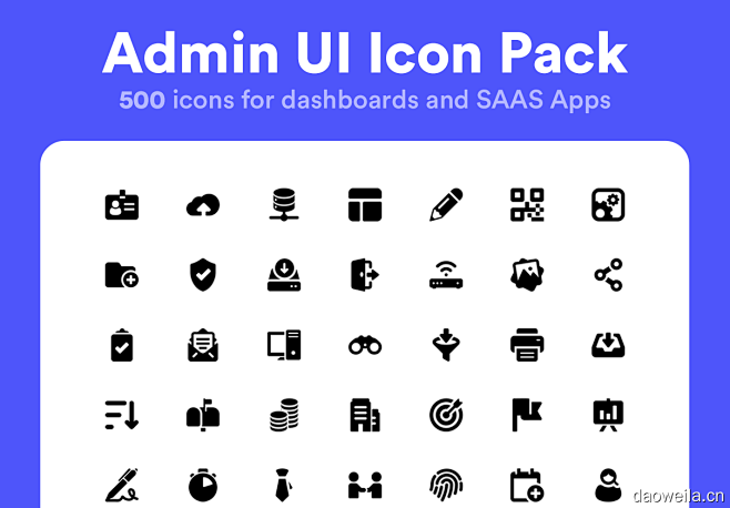 Admin UI Icon Pack 500款管理UI图标包-到位啦素材网