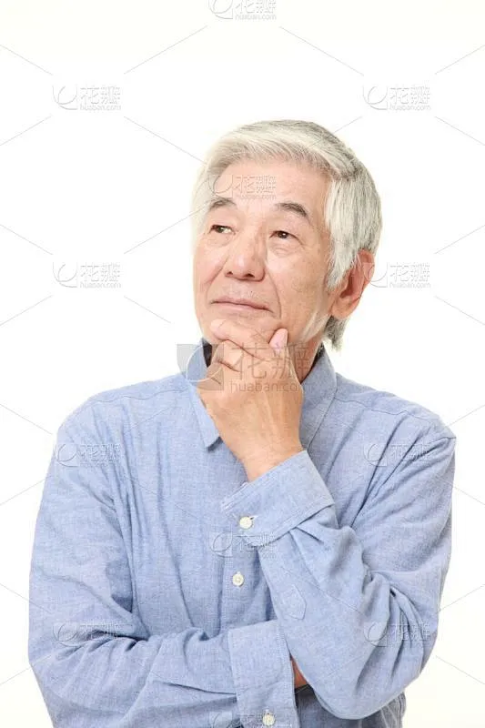 日本人,老年人,男人,垂直画幅,不确定,仅日本人,情绪压力,白色背景,仅男人,仅成年人素材-花瓣网