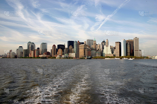 曼哈顿,巴特里公园,哈德逊河,水平画幅,美国中大西洋地区,无人,海港,城市天际线,纽约州,建筑外部