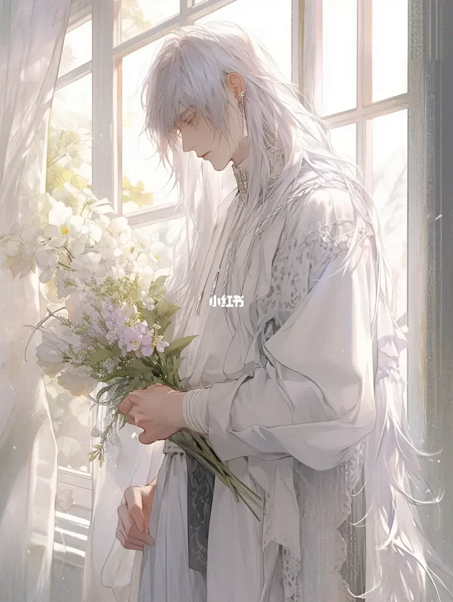 氛围感头像｜谁能拒绝温柔白发大美人呢？？-花瓣网