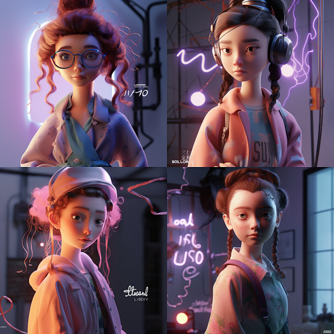 https://s.mj.run/Zp8jKJ0lAjw a girl, 3D character design, cartoon style ...