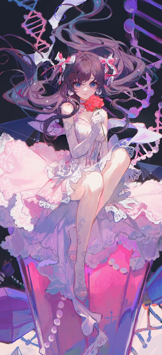 抹茶專門店AM matchach 动漫美少女 白色连衣裙-花瓣网