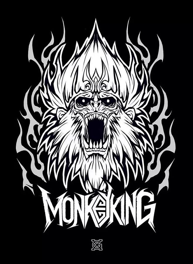 为长沙 Monkey King乐队设计的LOGO，中国概念原画师 mist XG