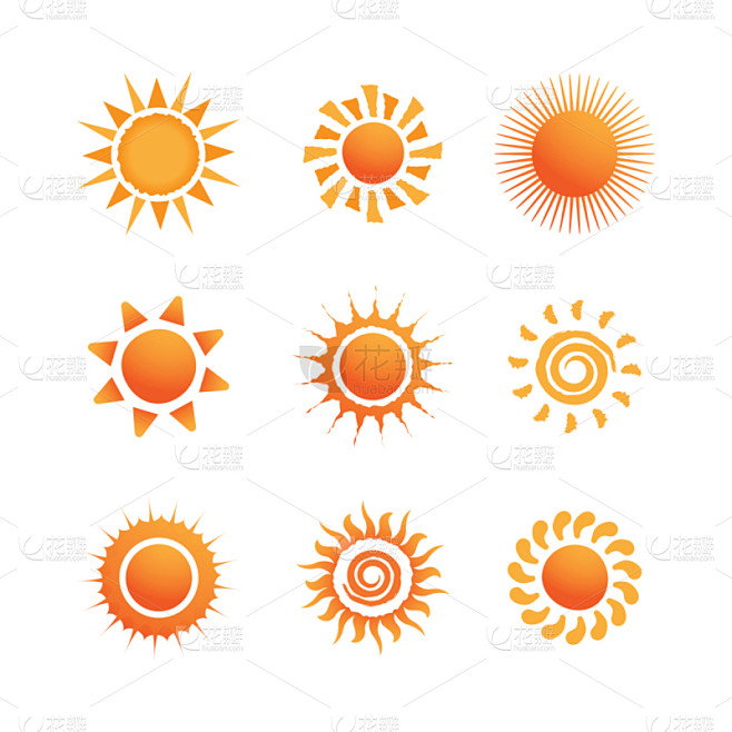 sun logo design template sun icon element