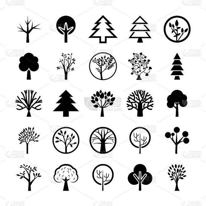 Tree Symbols Icon Set