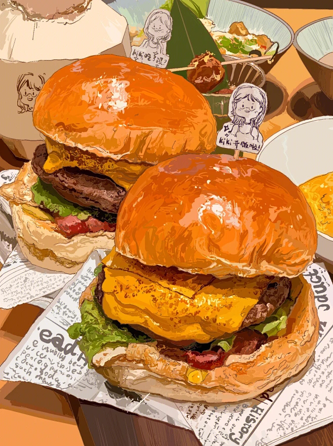 手绘美食-花瓣网