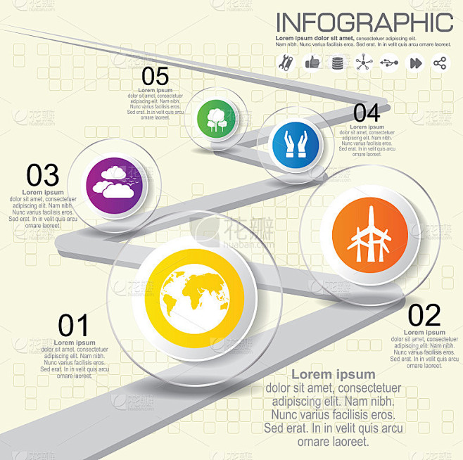 Vector Infographic Company Milestones Timeline Tem