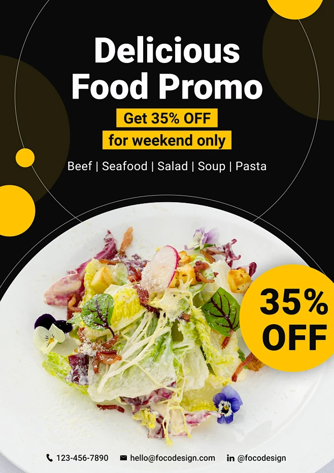 Salad Healthy Food Promo Advertising Poster素材-花瓣网