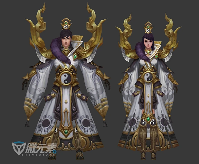 中国风男女主角时装套装26太极八卦-独立角色-微元素Element3ds - Powered by Discuz!-花瓣网