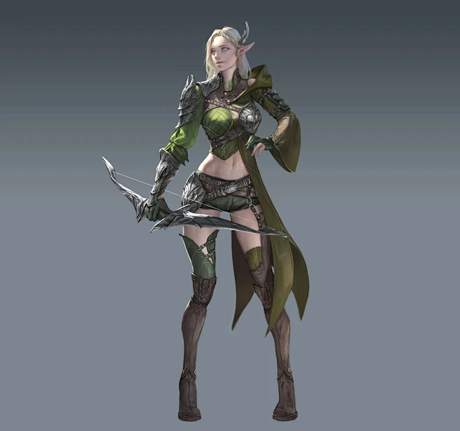 Elf Archer, HaDong Song : Elf Archer by HaDong Song on ArtStation.-花瓣网