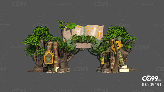 入口门头 奇幻森林入口 乐园入口大门-cg模型免费下载-CG99-花瓣网