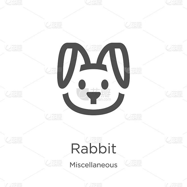 rabbit icon vector from miscellaneous collection. 素材-花瓣网