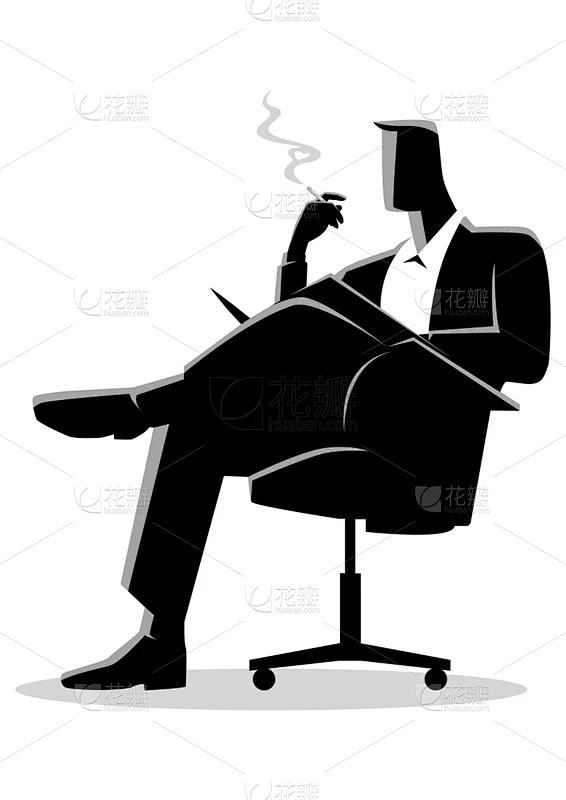 椅子,男商人,商务,舒服,肖像,简单,从容态度,尼古丁,绘画插图,情绪压力素材-花瓣网