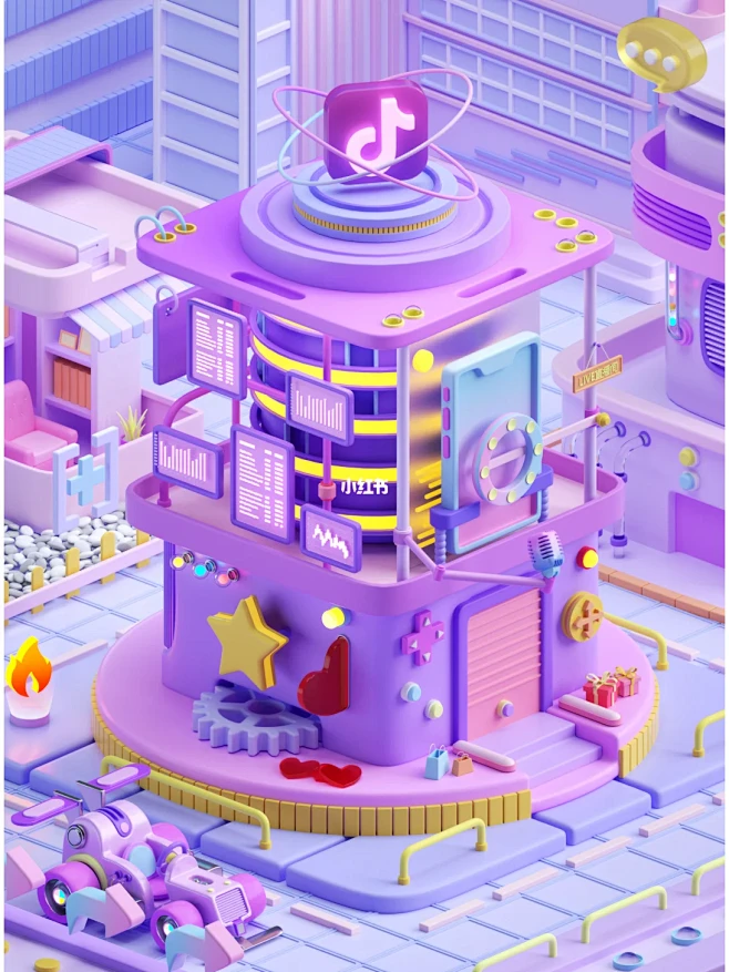 C4D零基础直播课作业-花瓣网