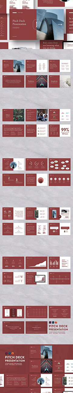 好看的PPT排版-花瓣网|陪你做生活的设计师 | 高级感鎏金商务工作汇报PPT模板