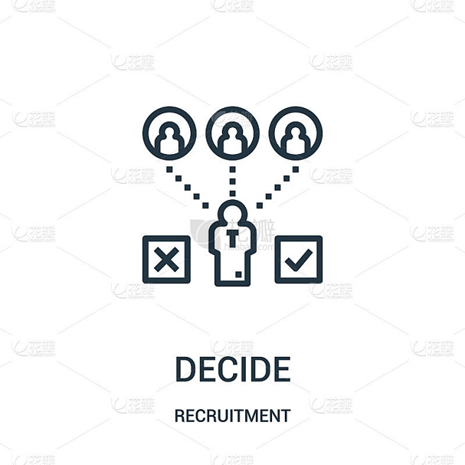 decide icon vector from recruitment collection. Th