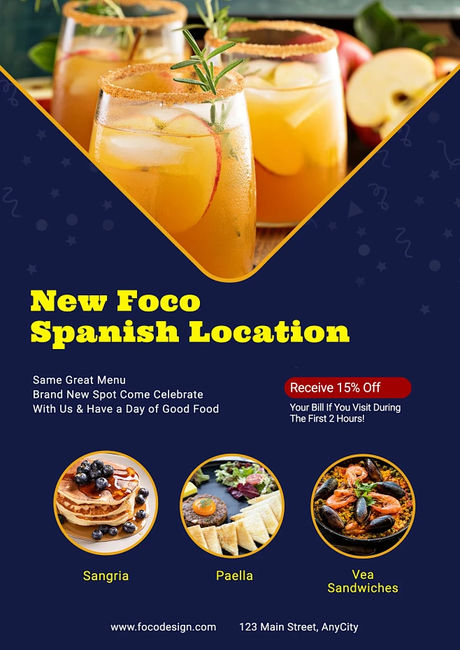Spanish Cuisine Grand Opening Propaganda Flyer素材-花瓣网
