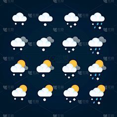 icon-天气-花瓣网|陪你做生活的设计师 | 景点,风,雪,联系