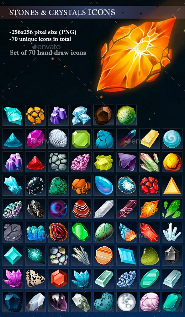 Stones and Crystals Icons-花瓣网
